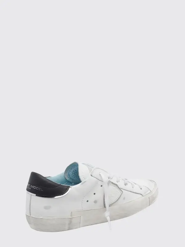 Philippe Model Prsx Bi Low-top Calfskin Trainers With Shield Logo