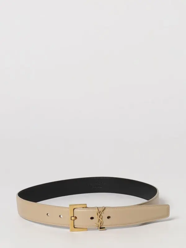 Saint Laurent Monogram Belt - Beige