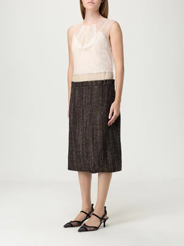 Fendi Textured Midi Skirt