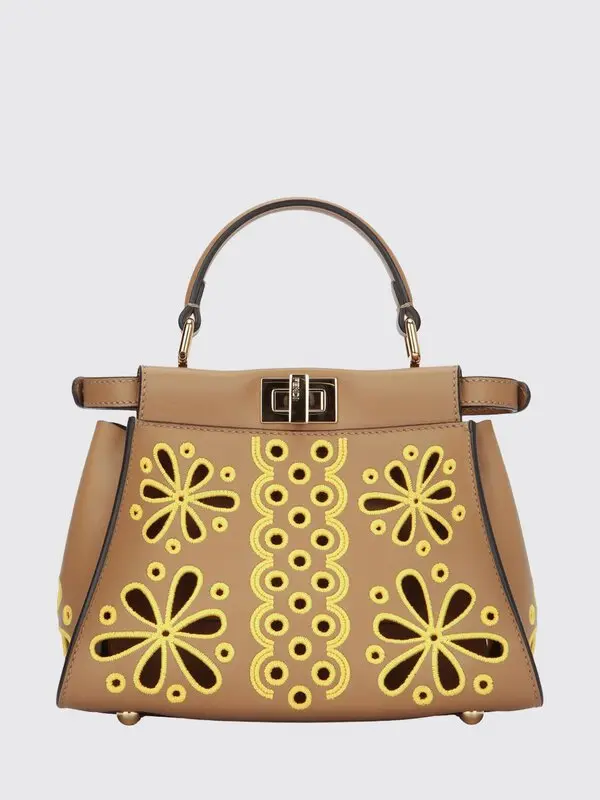 Fendi Peekaboo Floral Mini Tote Handbag