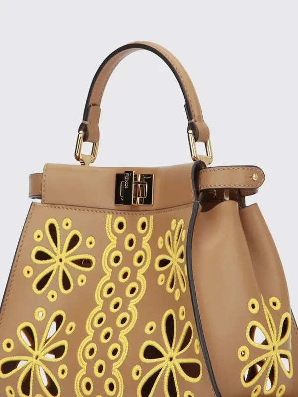 Fendi Peekaboo Floral Mini Tote Handbag