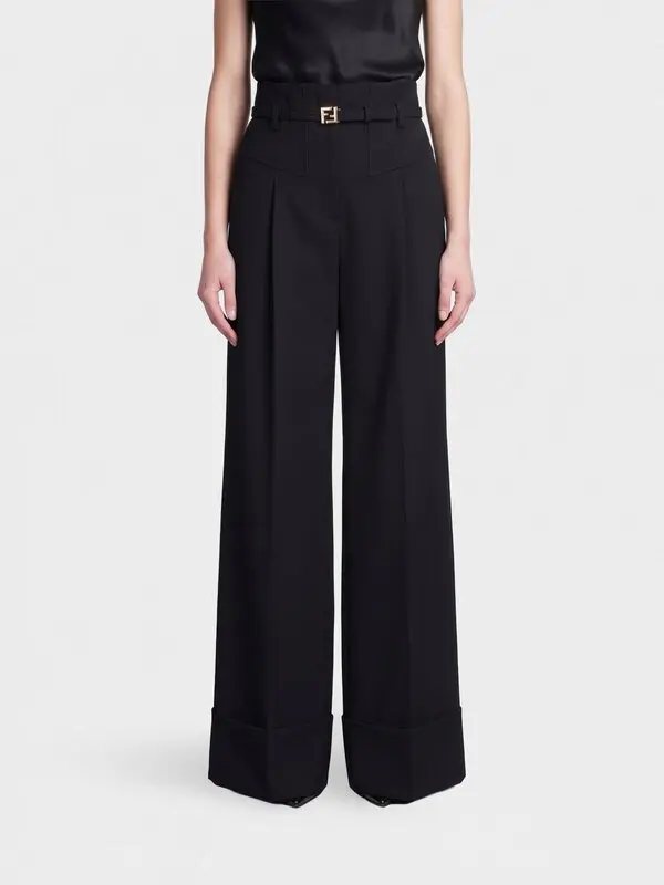 Fendi Virgin Wool Palazzo Trousers