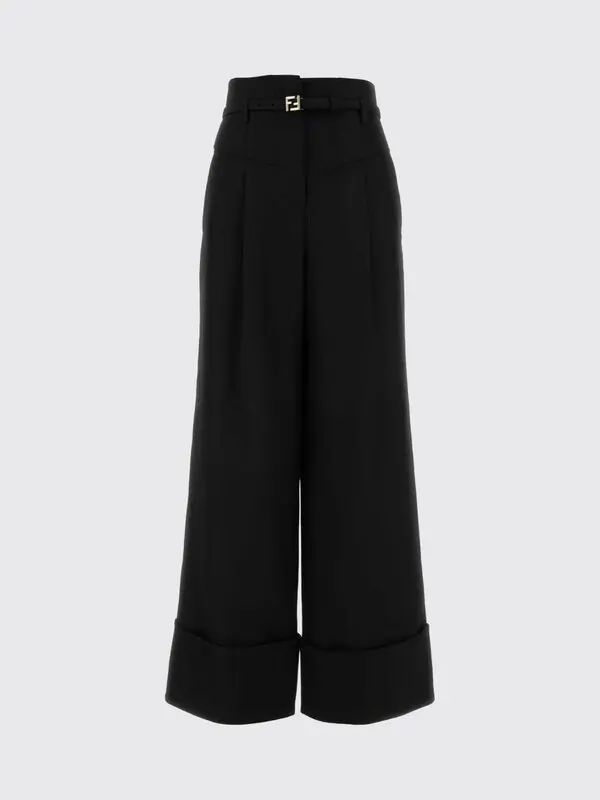Fendi Virgin Wool Palazzo Trousers