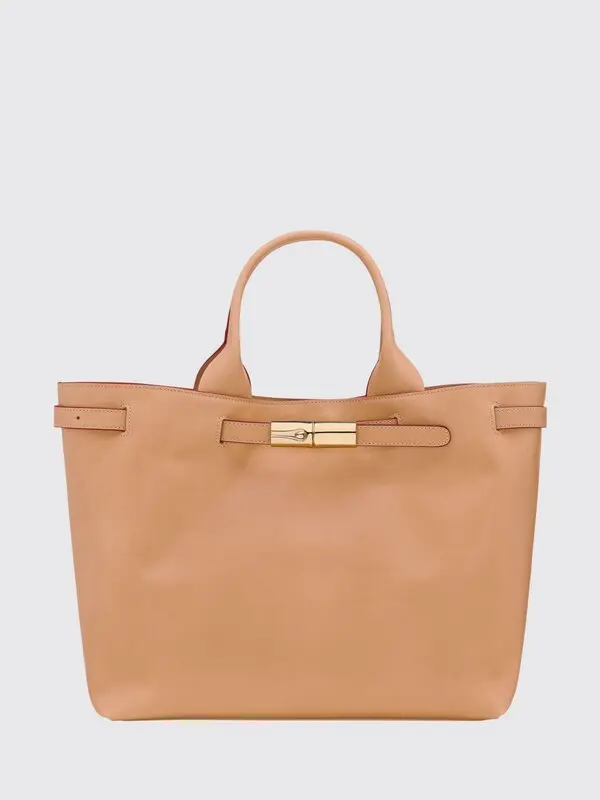 Longchamp Mala De Mão Le Smart Bag In Leather - Sand