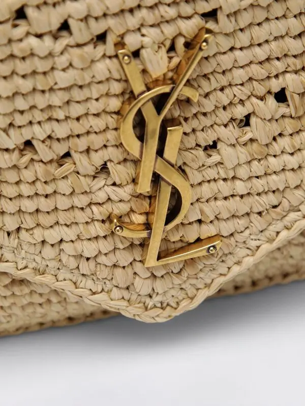 Saint Laurent Loulou Small Crochet Raffia Shoulder Bag