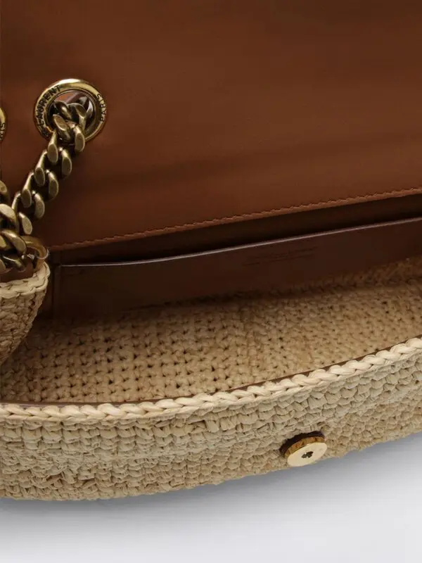 Saint Laurent Loulou Small Crochet Raffia Shoulder Bag