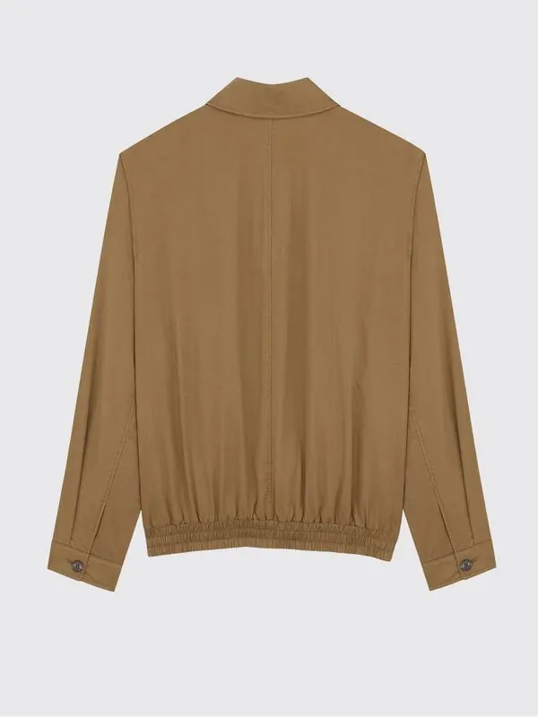 Saint Laurent Cassandre Cotton Overshirt - Beige