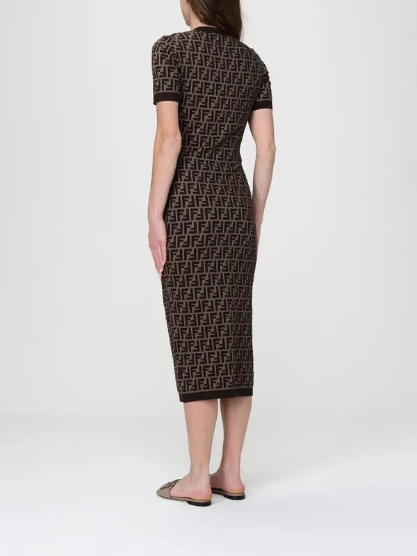 Fendi Ff Cotton Knit Sheath Dress