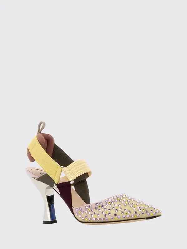 Fendi Colibrì Slingback Pumps With Crystal Embellishments - Violet