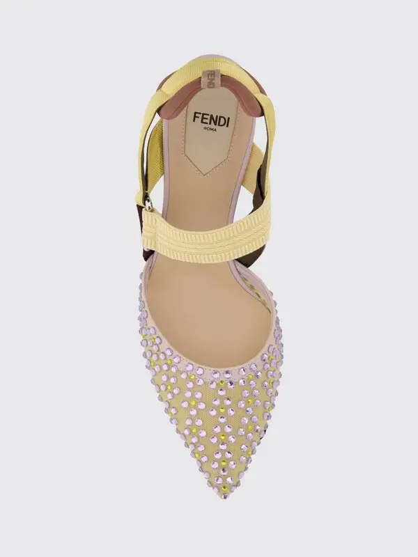Fendi Colibrì Slingback Pumps With Crystal Embellishments - Violet