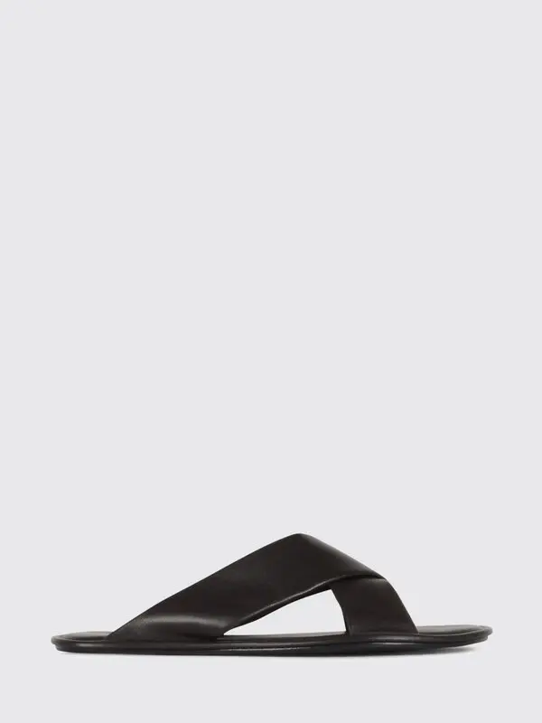 Saint Laurent Carlyle Smooth Calfskin Slide Sandals