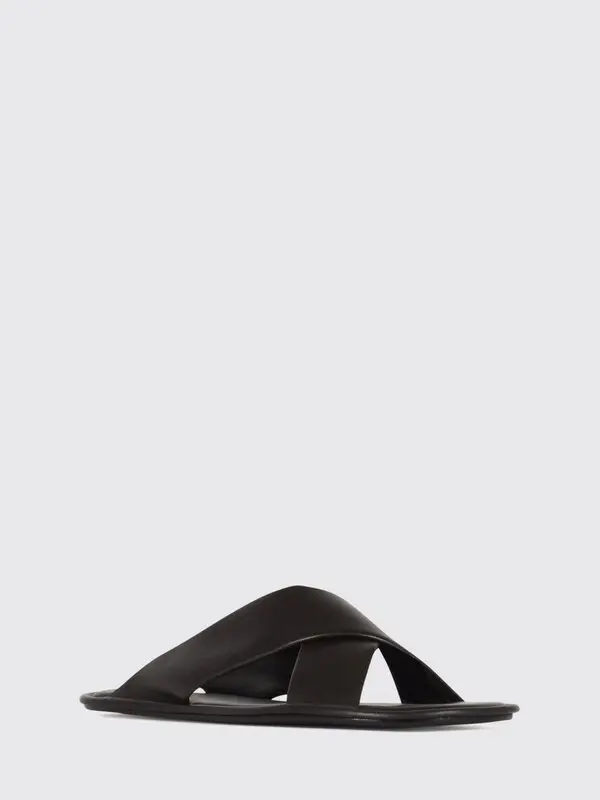 Saint Laurent Carlyle Smooth Calfskin Slide Sandals