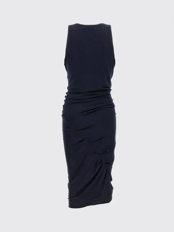 Saint Laurent Sleeveless Ruched Midi Dress