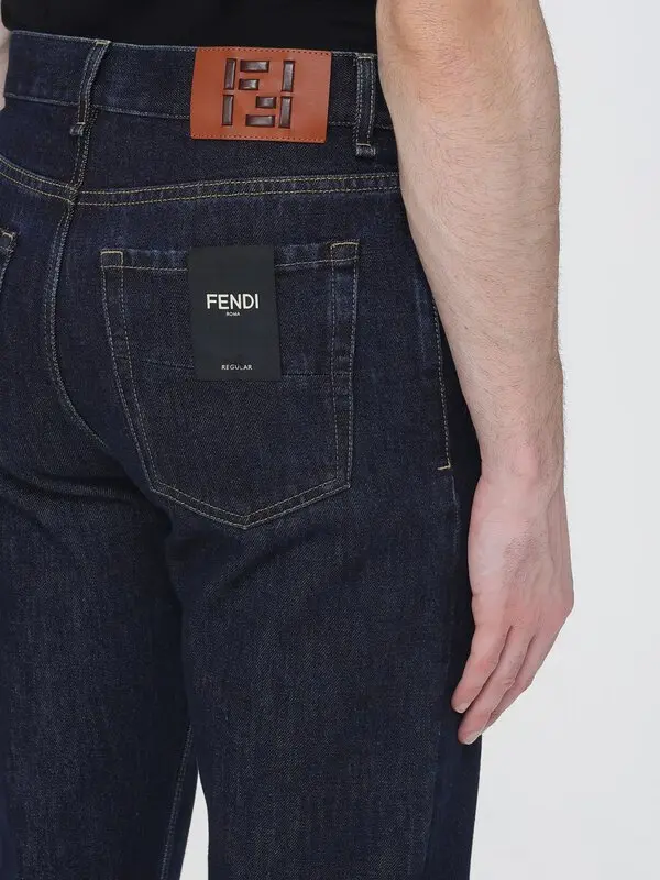 Fendi Slim Fit Jeans With Ff Monogram Detail