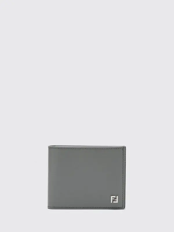 Fendi Squared Ff Leather Wallet - Grey