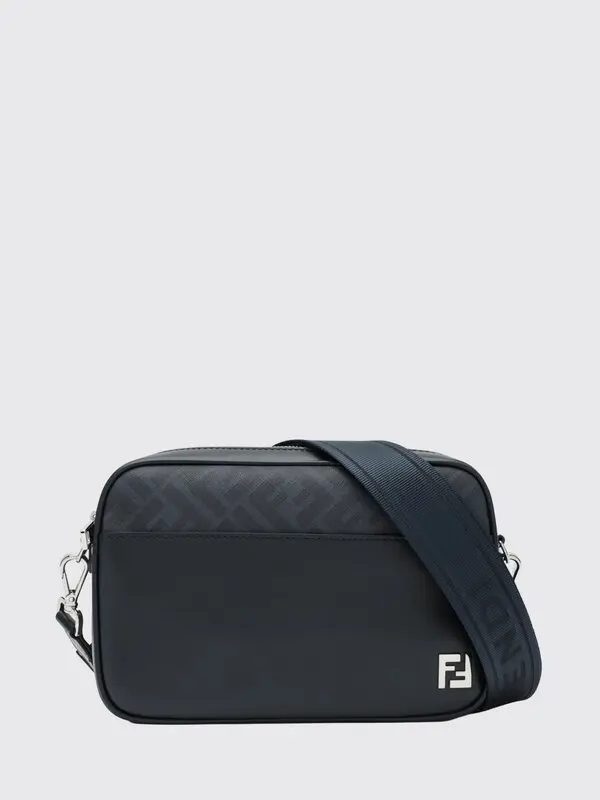 Fendi Squared Ff Coated Leather And Cotton Bag