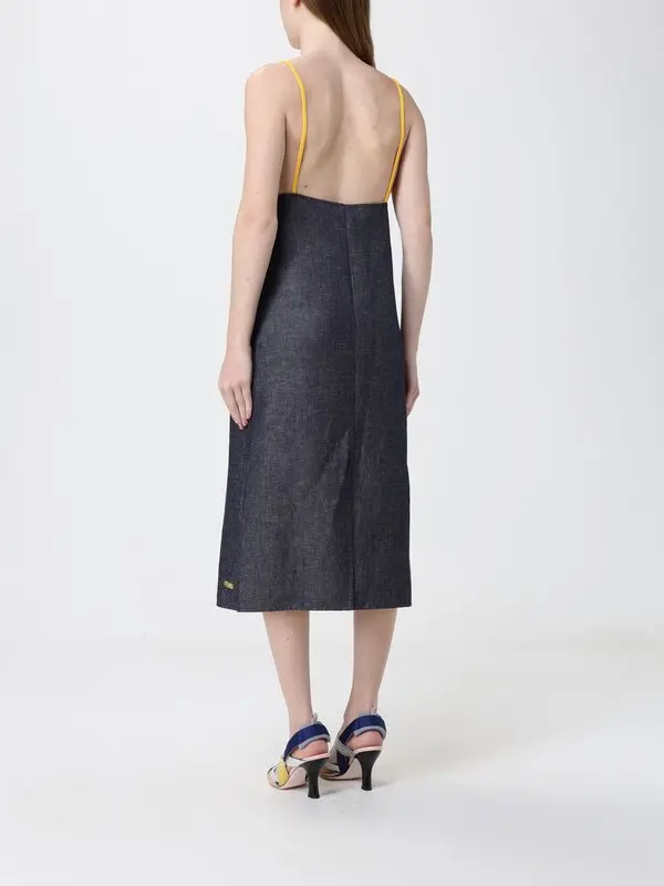 Fendi Cotton Midi Dress With Flowers