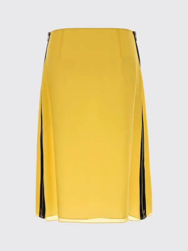 Fendi Silk Organza Floral Embroidered Midi Pencil Skirt