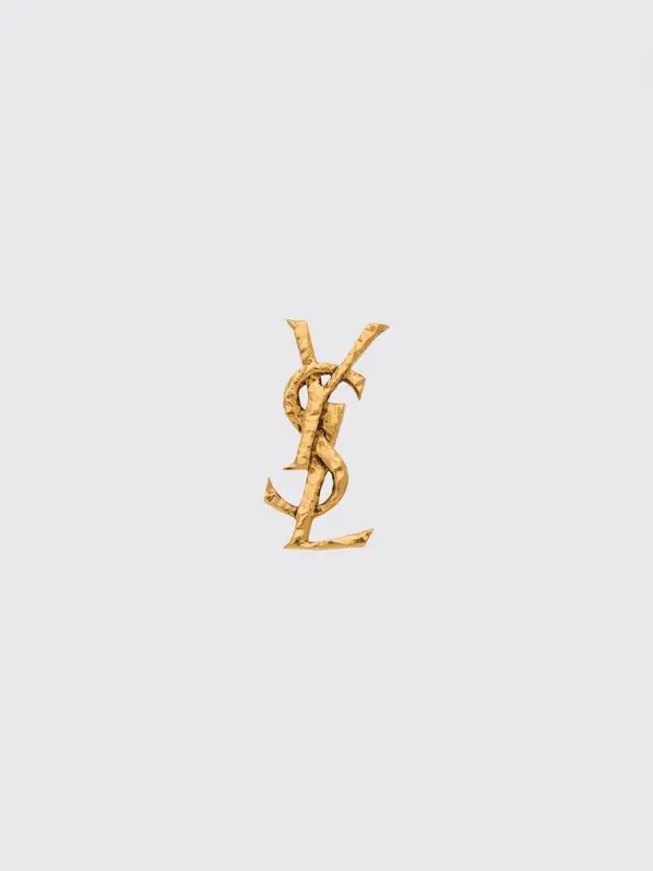 Saint Laurent Monogram Brooch - Gold
