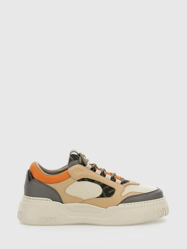 Fendi Force Leather Sneakers - Orange