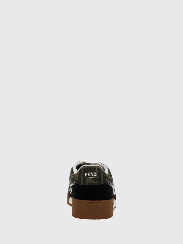 Fendi Match Suede And Ff Monogram Jacquard Sneakers