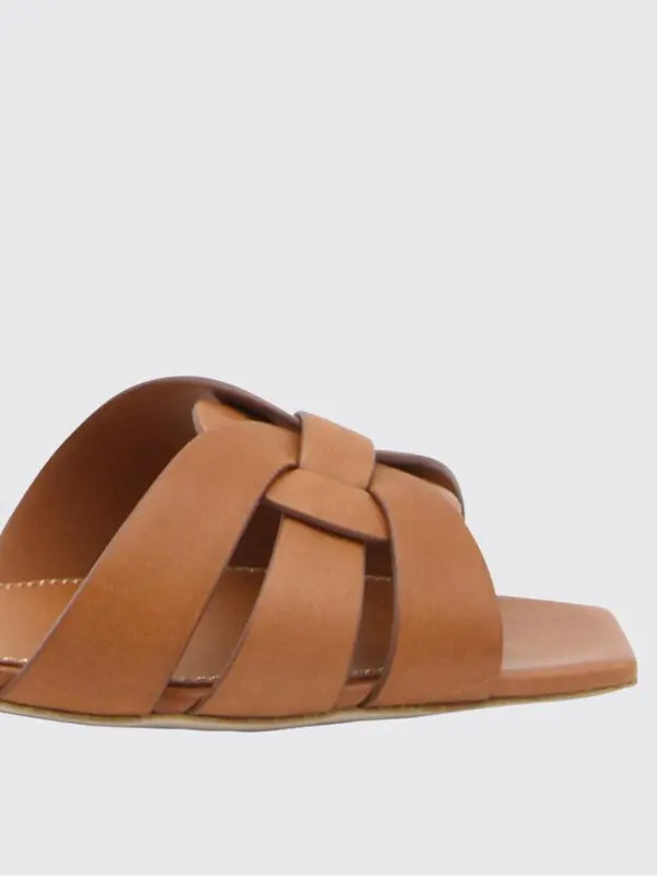 Saint Laurent Tribute Smooth Calf Leather Mule Sandals