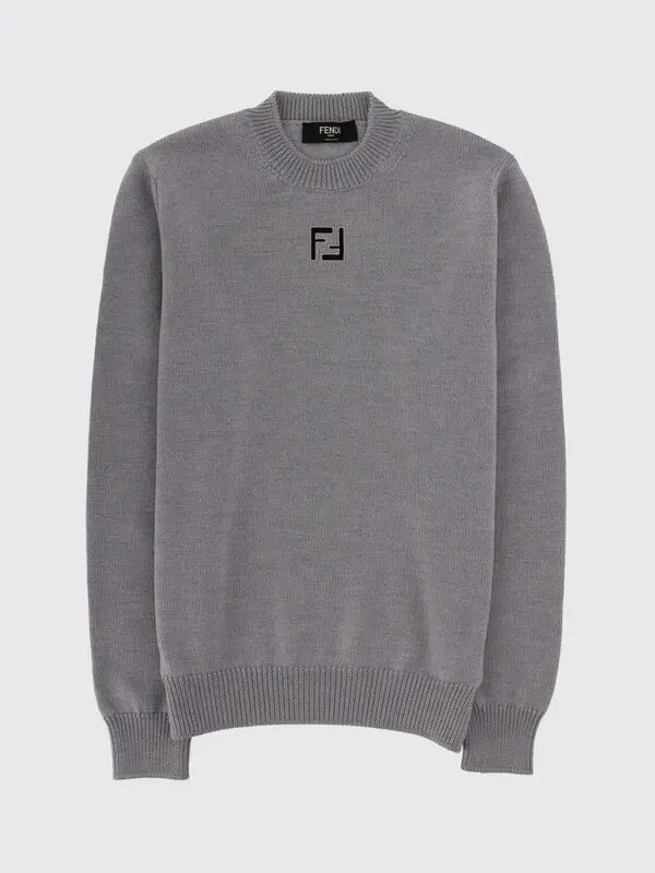 Fendi Ff Wool Crew-neck Sweater - Grey