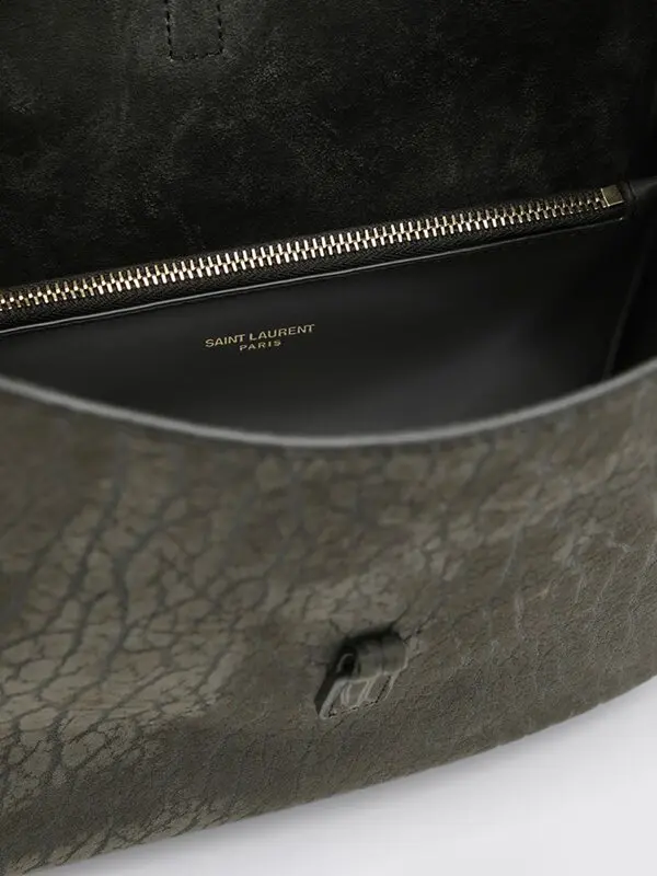 Saint Laurent Le 5 À 7 Hammered Leather Shoulder Bag With Monogram
