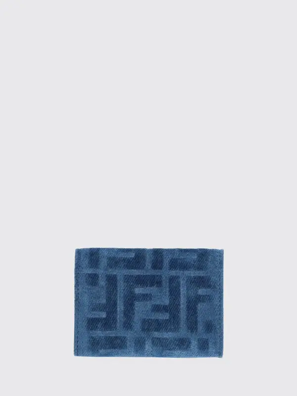 Fendi Bifold Wallet In Velvet With All-over Ff Jacquard Motif