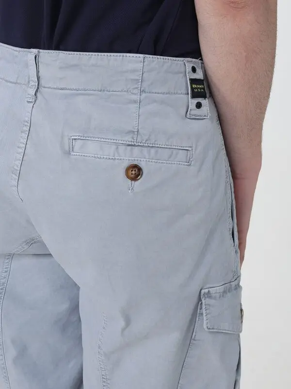 BLAUER. Stretch Cotton Cargo Shorts - Avion