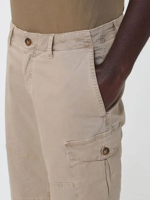 BLAUER. Stretch Cotton Cargo Shorts - Beige