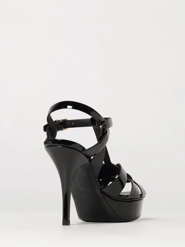 Saint Laurent Tribute Patent Leather High Heel Platform Sandals