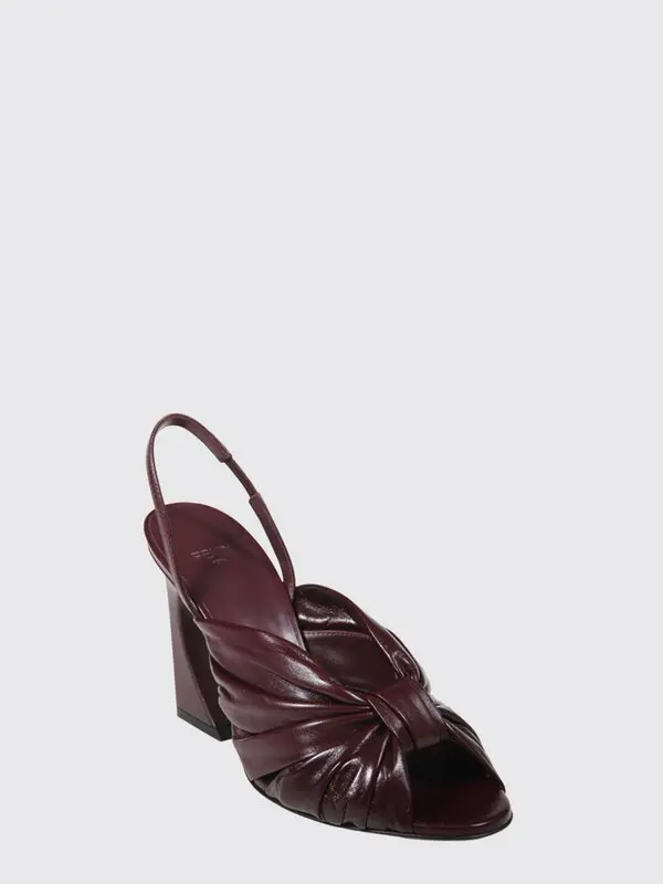 Fendi Arco Nappa Leather Slingback Sandals - Red