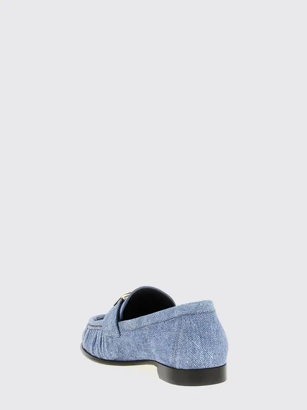 Fendi Baguette Cotton Denim Loafers