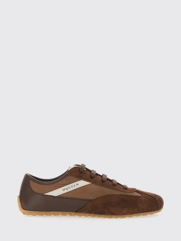 Alexander McQueen Calfskin And Nylon Low-top Sneakers - Brown