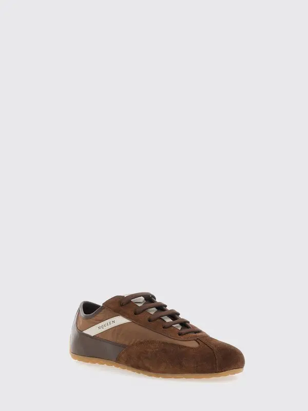 Alexander McQueen Calfskin And Nylon Low-top Sneakers - Brown