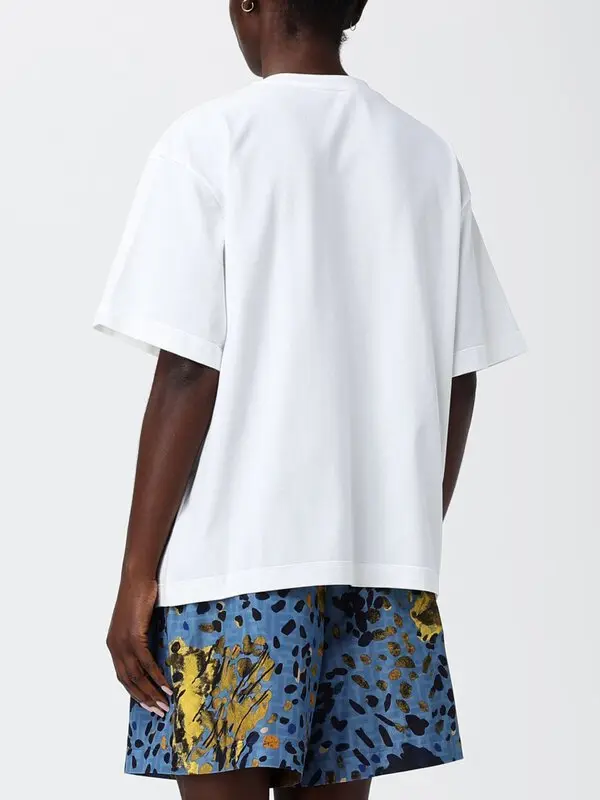Fendi Cotton T-shirt With Mink Fur Flowers