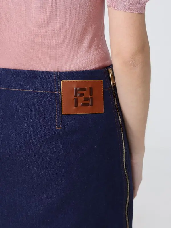 Fendi Cotton Denim Mini Skirt
