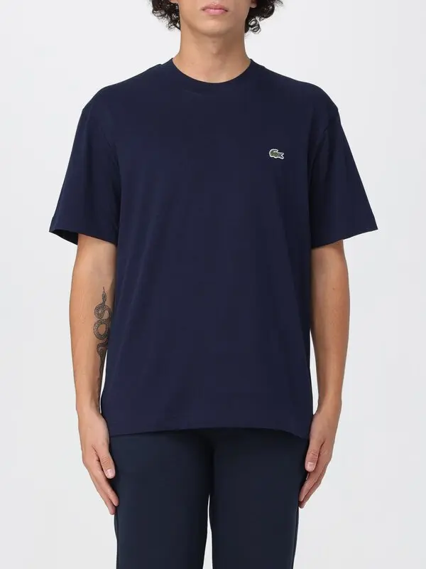 Lacoste Cotton T-shirt With Logo - Blue