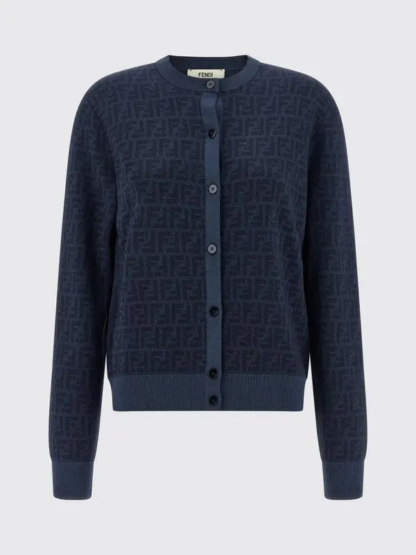 Fendi Ff Wool Crewneck Cardigan