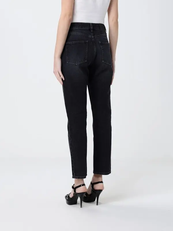 Saint Laurent Cropped Fit Cotton Denim Jeans
