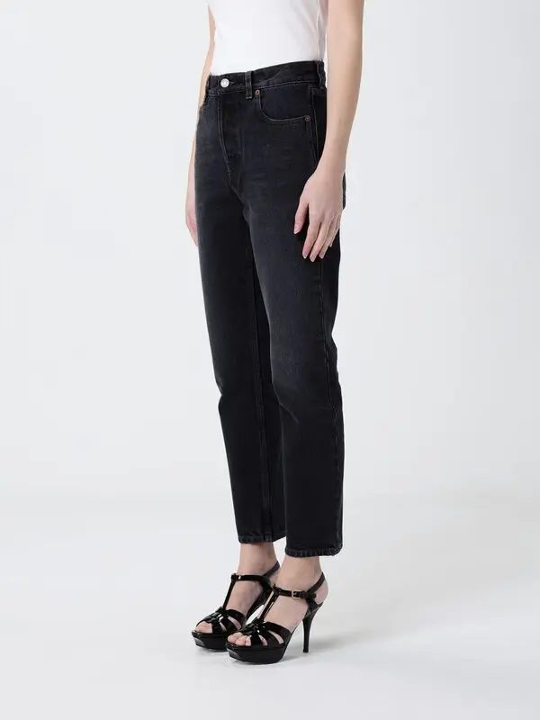 Saint Laurent Cropped Fit Cotton Denim Jeans