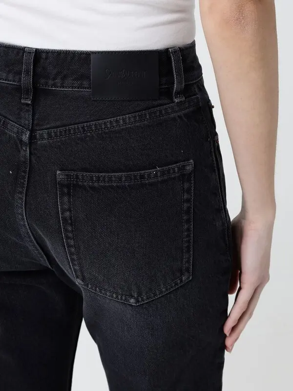 Saint Laurent Cropped Fit Cotton Denim Jeans