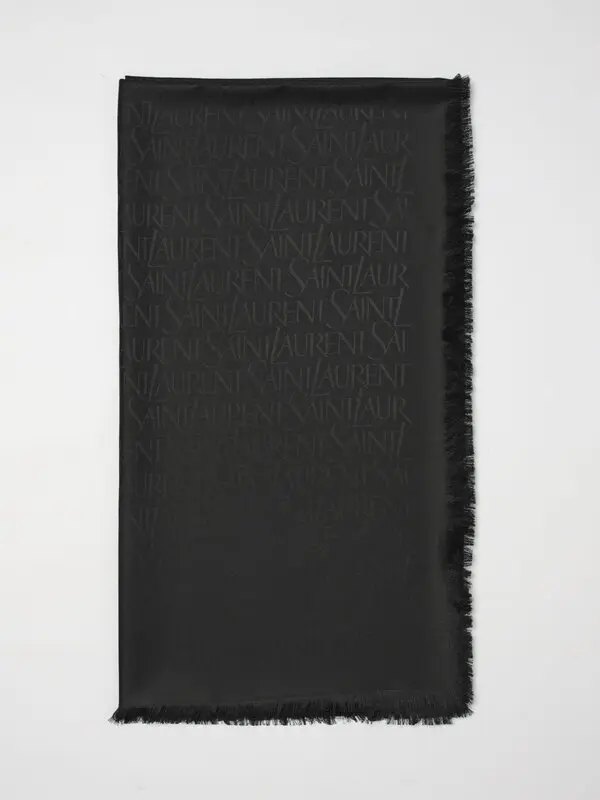 Saint Laurent Silk Blend Scarf With Jacquard Logo