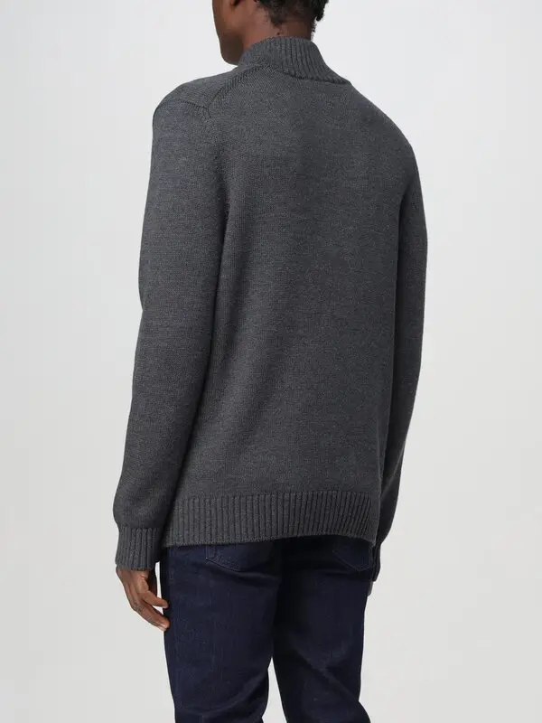 FAY Mock Neck Button Detail Knit Jumper