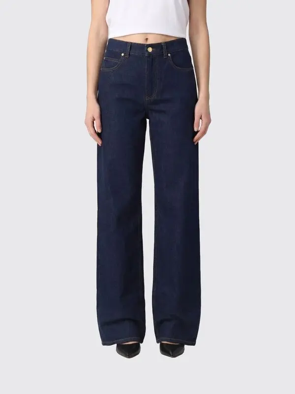 Fendi Wide Leg Jeans In Cotton Denim