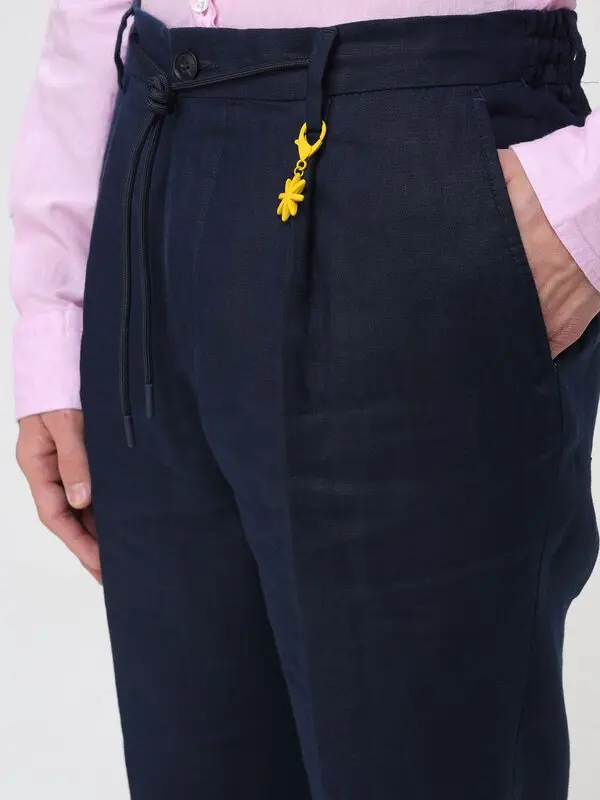 MANUEL RITZ Linen Slim Fit Trousers With Drawstring