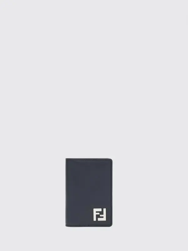 Fendi Squared Ff Coated Cotton Leather Card Holder
