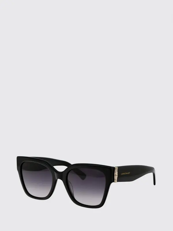 Longchamp Oversized Teardrop Sunglasses In Acetate With Metallic Logo