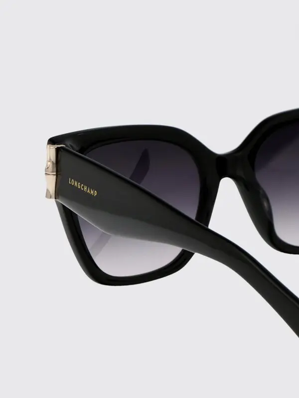 Longchamp Oversized Teardrop Sunglasses In Acetate With Metallic Logo